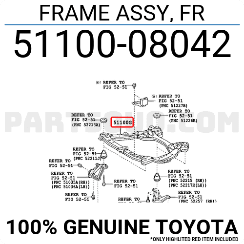 FRAME ASSY, FR 5110008042 | Toyota Parts | PartSouq