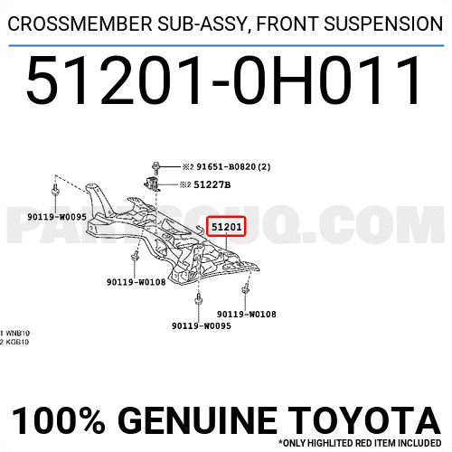 CROSSMEMBER SUB-ASSY, FRONT SUSPENSION 512010H011 | Toyota Parts | PartSouq