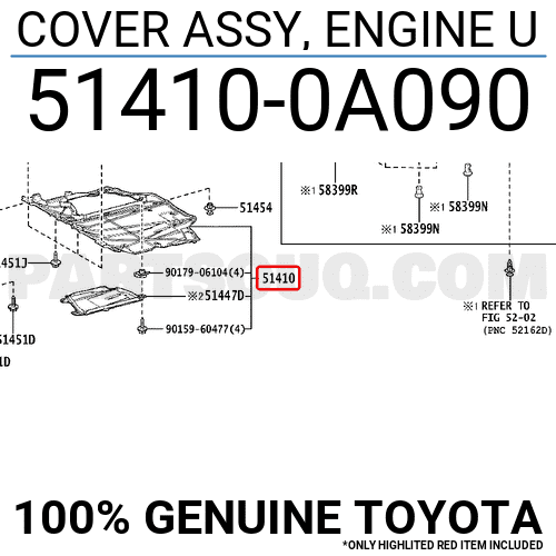 COVER ASSY, ENGINE U 514100A090 | Toyota Parts | PartSouq