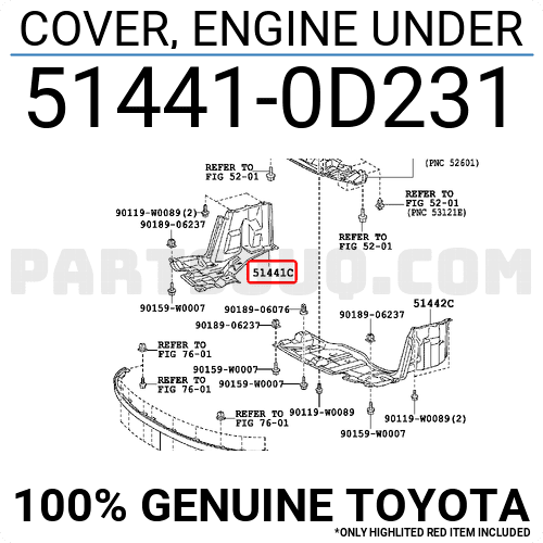COVER, ENGINE UNDER 514410D231 | Toyota Parts | PartSouq