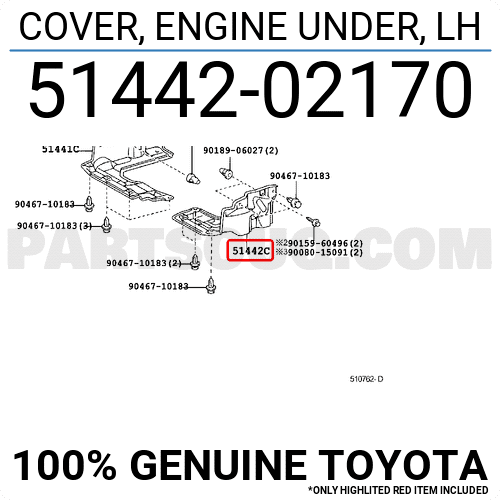COVER, ENGINE UNDER, LH 5144202170 | Toyota Parts | PartSouq