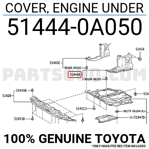 COVER, ENGINE UNDER 514440A050 | Toyota Parts | PartSouq