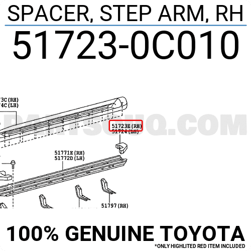 SPACER, STEP ARM, RH 517230C010 | Toyota Parts | PartSouq