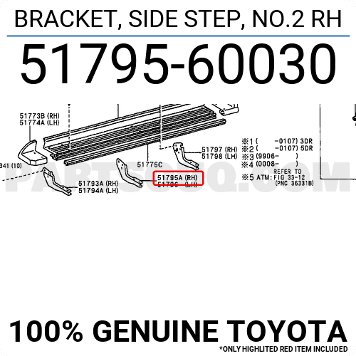 BRACKET, SIDE STEP, NO.2 RH 5179560030 | Toyota Parts | PartSouq