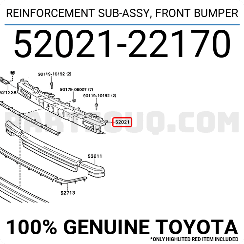 REINFORCEMENT SUB-ASSY, FRONT BUMPER 5202122170 | Toyota Parts | PartSouq