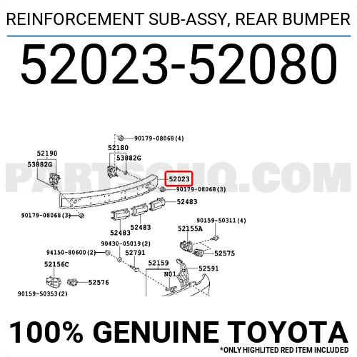 REINFORCEMENT SUB-ASSY, REAR BUMPER 5202352080 | Toyota Parts | PartSouq