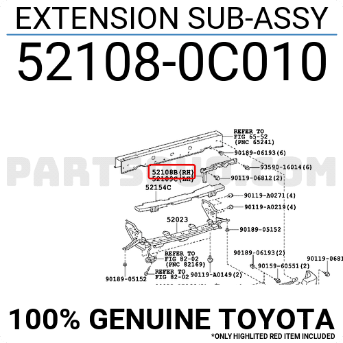 EXTENSION SUB-ASSY 521080C010 | Toyota Parts | PartSouq