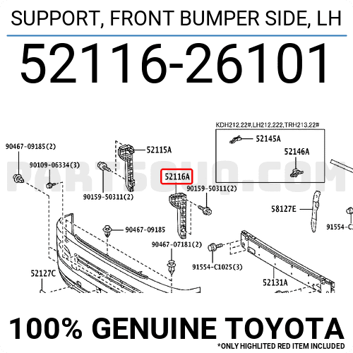 SUPPORT, FRONT BUMPER SIDE, LH 5211626101 | Toyota Parts | PartSouq