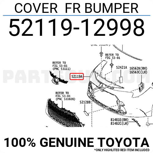 COVER FR BUMPER 5211912998 | Toyota Parts | PartSouq