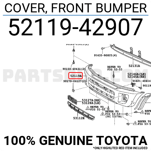 COVER, FRONT BUMPER 5211942907 | Toyota Parts | PartSouq