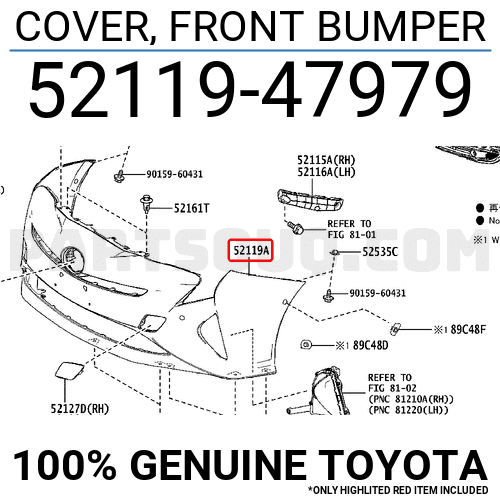 COVER, FRONT BUMPER 5211947979 | Toyota Parts | PartSouq