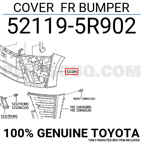 COVER FR BUMPER 521195R902 | Toyota Parts | PartSouq