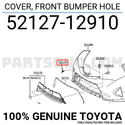 COVER, FRONT BUMPER HOLE 5212712910 | Toyota Parts | PartSouq