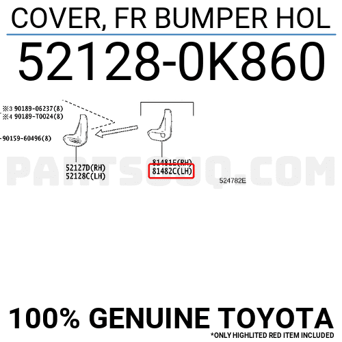 COVER, FR BUMPER HOL 521280K860 | Toyota Parts | PartSouq