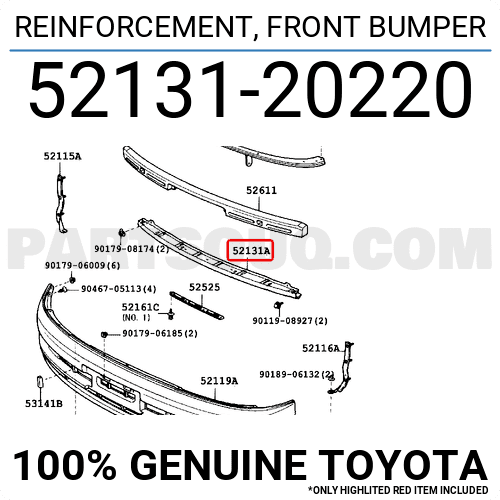 REINFORCEMENT, FRONT BUMPER 5213120220 | Toyota Parts | PartSouq