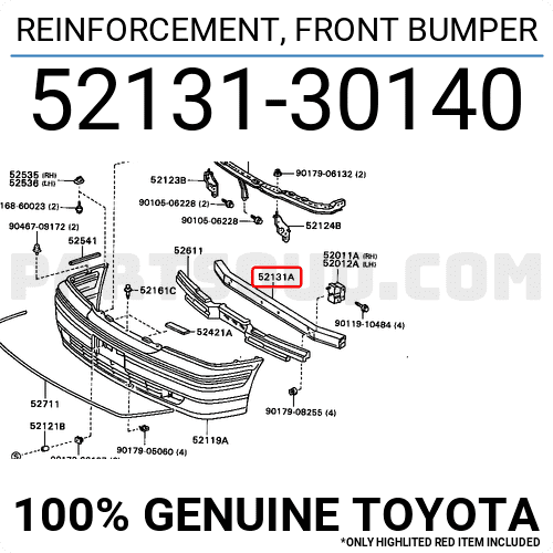REINFORCEMENT, FRONT BUMPER 5213130140 | Toyota Parts | PartSouq