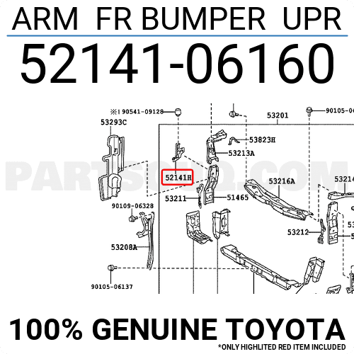 ARM FR BUMPER UPR 5214106160 | Toyota Parts | PartSouq