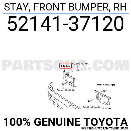 STAY, FRONT BUMPER, RH 5214137120 | Toyota Parts | PartSouq