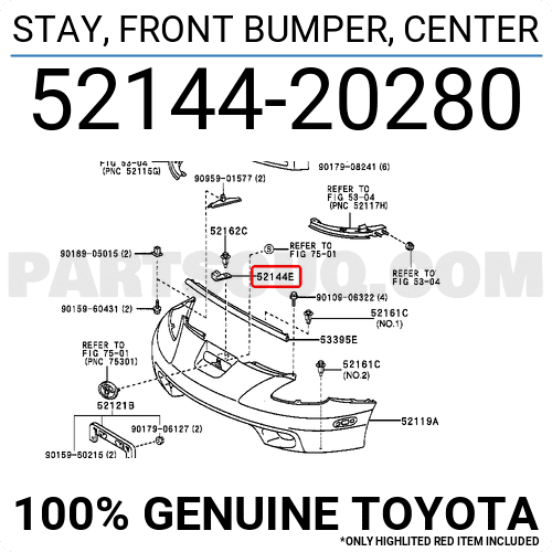 STAY, FRONT BUMPER, CENTER 5214420280 | Toyota Parts | PartSouq