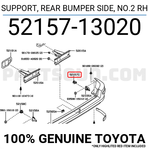SUPPORT, REAR BUMPER SIDE, NO.2 RH 5215713020 | Toyota Parts | PartSouq