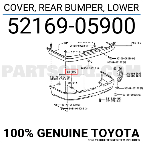 COVER, REAR BUMPER, LOWER 5216905900 | Toyota Parts | PartSouq