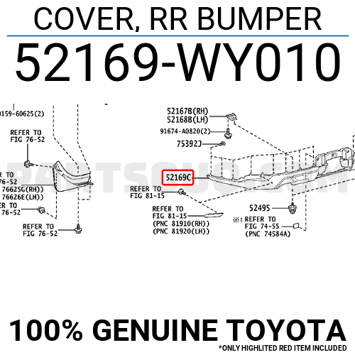 COVER, RR BUMPER 52169WY010 | Toyota Parts | PartSouq
