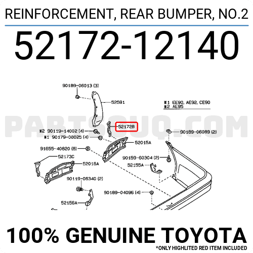 REINFORCEMENT, REAR BUMPER, NO.2 5217212140 | Toyota Parts | PartSouq