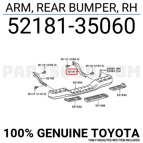 ARM, REAR BUMPER, RH 5218135060 | Toyota Parts | PartSouq
