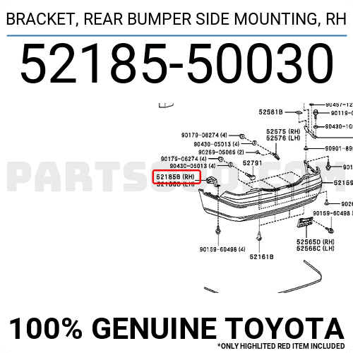 BRACKET, REAR BUMPER SIDE MOUNTING, RH 5218550030 | Toyota Parts | PartSouq
