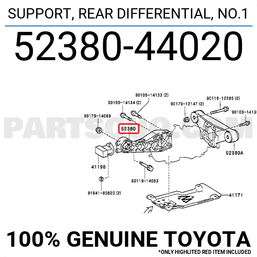SUPPORT, REAR DIFFERENTIAL, NO.1 5238044020 | Toyota Parts | PartSouq
