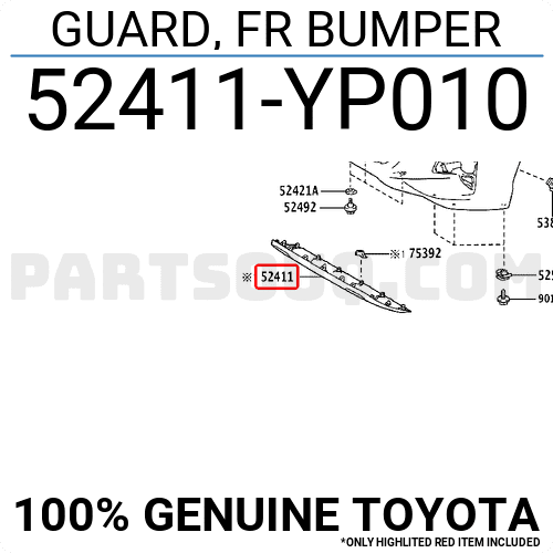 GUARD, FR BUMPER 52411YP010 | Toyota Parts | PartSouq