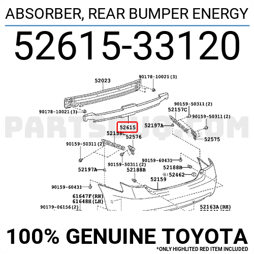 ABSORBER, REAR BUMPER ENERGY 5261533120 | Toyota Parts | PartSouq