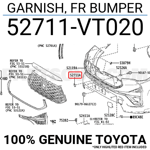 GARNISH, FR BUMPER 52711VT020 | Toyota Parts | PartSouq