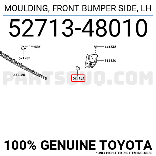 MOULDING, FRONT BUMPER SIDE, LH 5271348010 | Toyota Parts | PartSouq