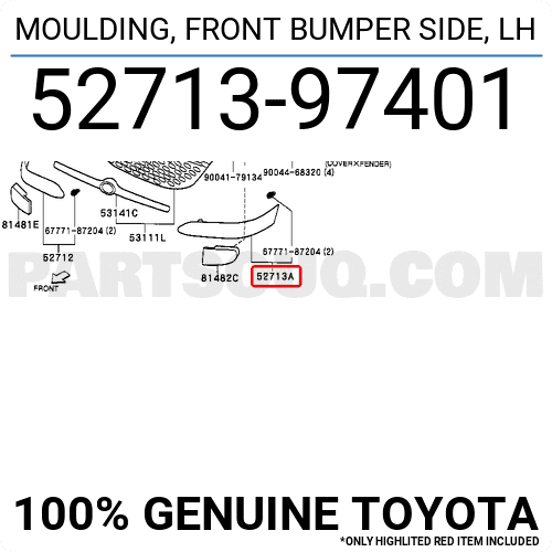 MOULDING, FRONT BUMPER SIDE, LH 5271397401 | Toyota Parts | PartSouq