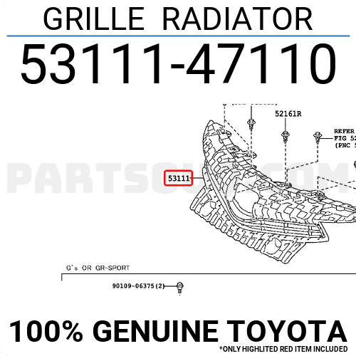 GRILLE RADIATOR 5311147110 | Toyota Parts | PartSouq