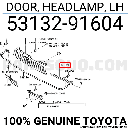 DOOR, HEADLAMP, LH 5313291604 | Toyota Parts | PartSouq