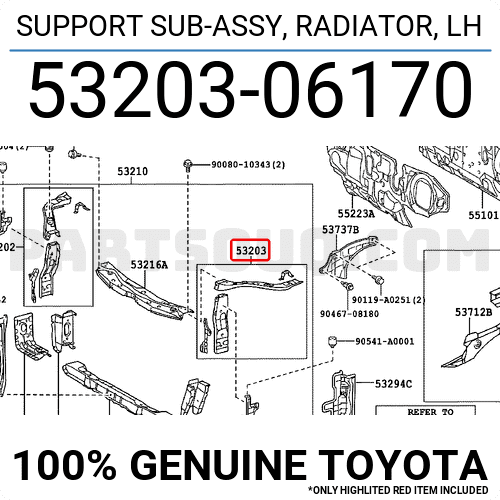 SUPPORT SUB-ASSY, RADIATOR, LH 5320306170 | Toyota Parts | PartSouq