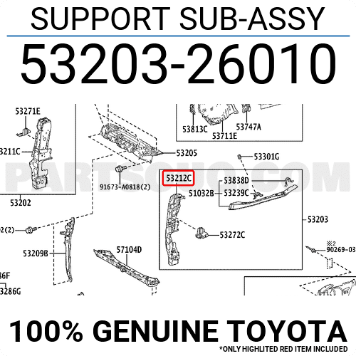 SUPPORT SUB-ASSY 5320326010 | Toyota Parts | PartSouq