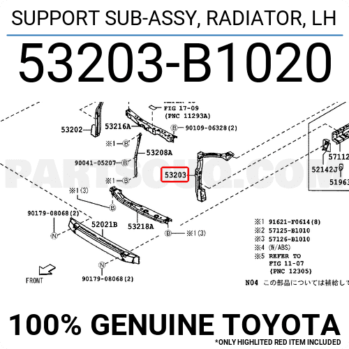 SUPPORT SUB-ASSY, RADIATOR, LH 53203B1020 | Toyota Parts | PartSouq