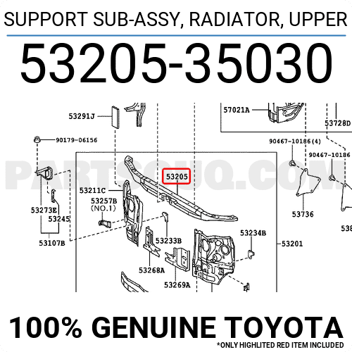 SUPPORT SUB-ASSY, RADIATOR, UPPER 5320535030 | Toyota Parts | PartSouq