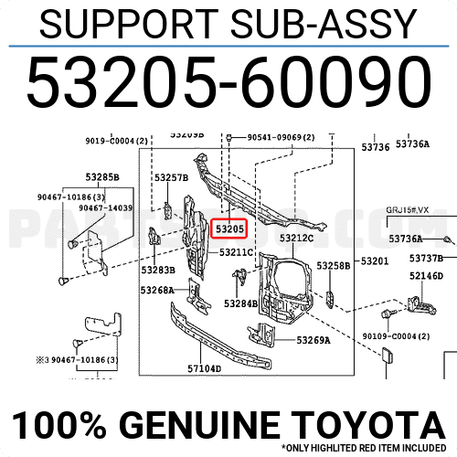 SUPPORT SUB-ASSY 5320560090 | Toyota Parts | PartSouq