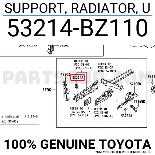 SUPPORT, RADIATOR, U 53214BZ110 | Toyota Parts | PartSouq