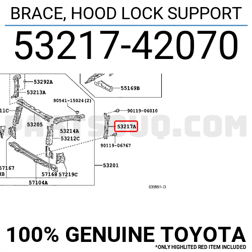 BRACE, HOOD LOCK SUPPORT 5321742070 | Toyota Parts | PartSouq