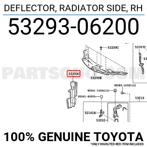 DEFLECTOR, RADIATOR SIDE, RH 5329306200 | Toyota Parts | PartSouq