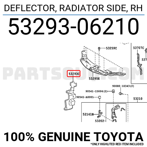 DEFLECTOR, RADIATOR SIDE, RH 5329306210 | Toyota Parts | PartSouq