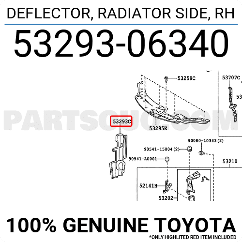 DEFLECTOR, RADIATOR SIDE, RH 5329306340 | Toyota Parts | PartSouq