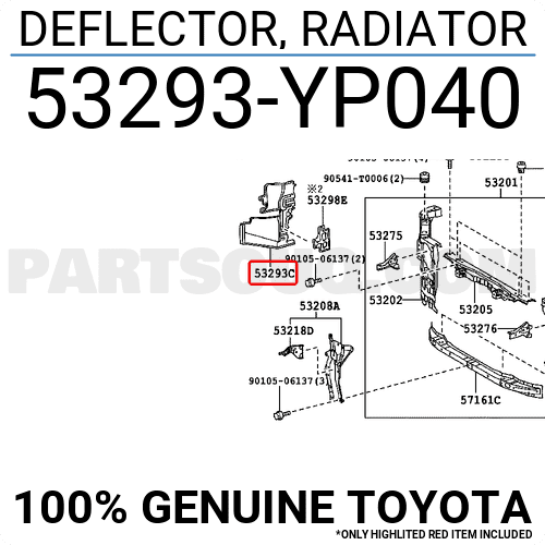 DEFLECTOR, RADIATOR 53293YP040 | Toyota Parts | PartSouq