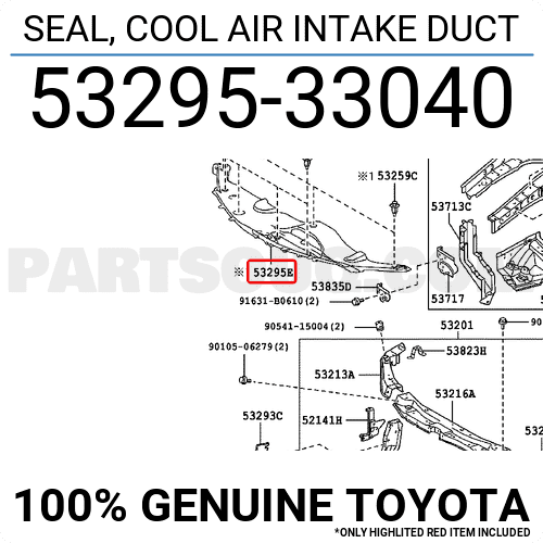 SEAL, COOL AIR INTAKE DUCT 5329533040 | Toyota Parts | PartSouq