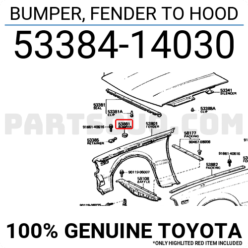 BUMPER, FENDER TO HOOD 5338414030 | Toyota Parts | PartSouq